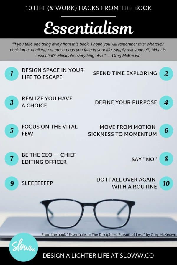 Essentialism by Greg McKeown (Book Summary + Infographic) | Sloww