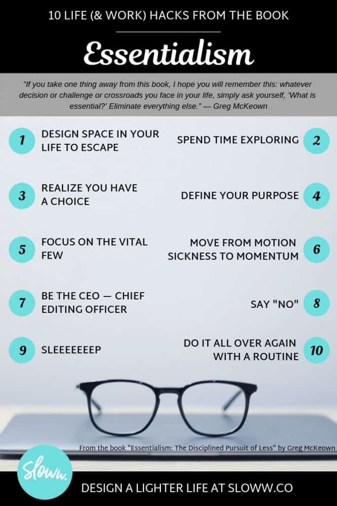 Essentialism by Greg McKeown (Book Summary + Infographic) | Sloww