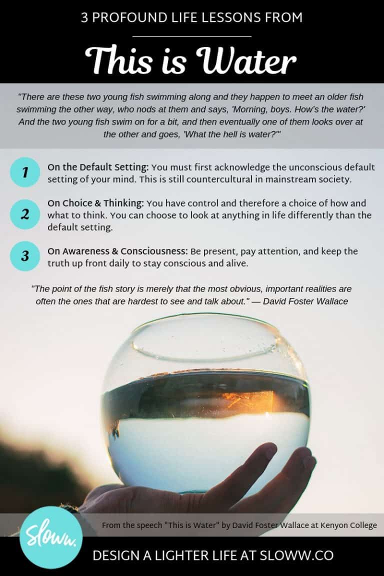 This is Water by David Foster Wallace (Summary + Infographic) | Sloww