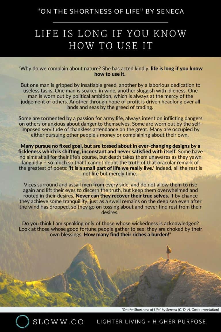 On the Shortness of Life by Seneca (Deep Summary + Infographic) | Sloww